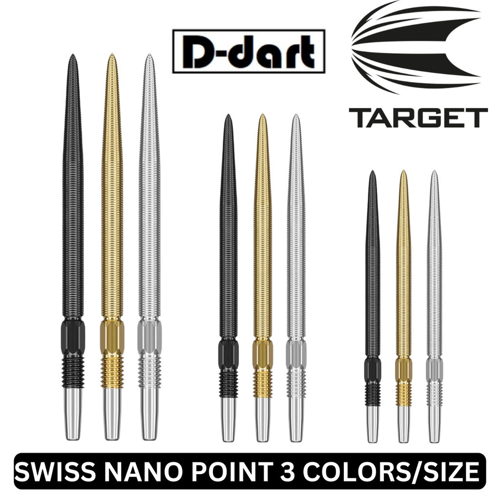 TARGET Dart Point - SWISS NANO POINT BLACK/GOLD/SILVER REPLACEMENT ...