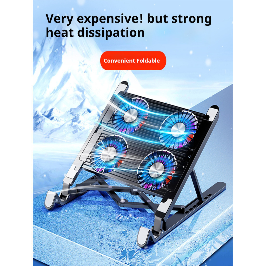 Laptop Radiator Gaming 5-Core Exhaust Fan Laptop Stand Silent Computer ...