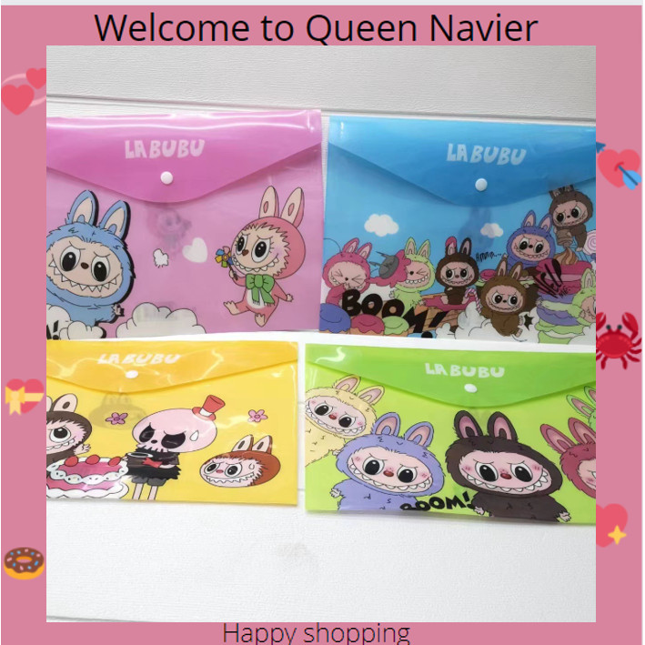 Qn - A4 Labubu capybara file folder Cute button plastic folder | Shopee ...