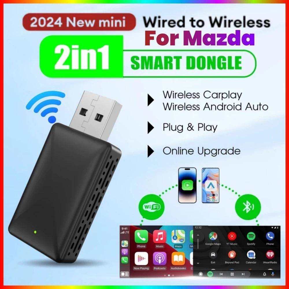 Wireless Carplay Android Auto Adapter 2 in 1 Mini Box Plug&Play CarPlay AI Box BT WiFi for Wired ...