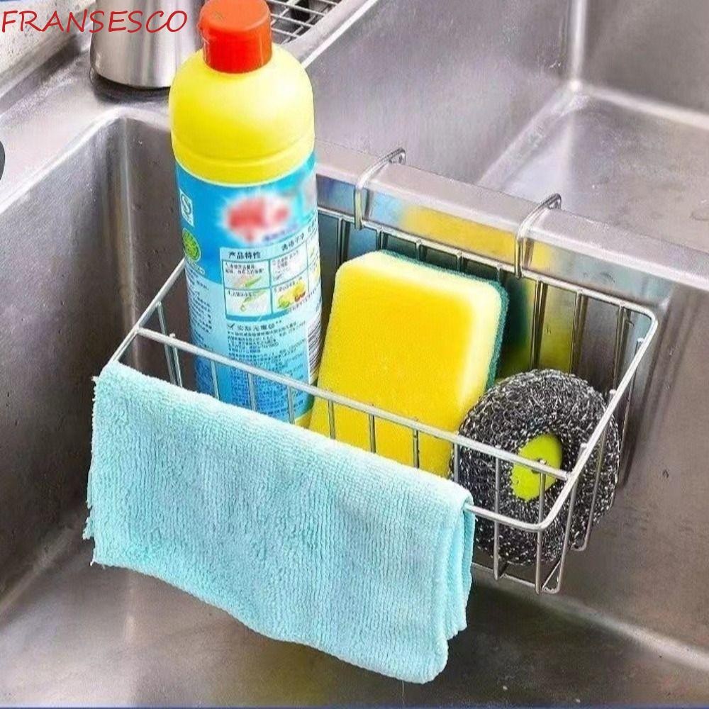 FRANCESCO Kitchen Sponge Holder, Hanging with Hanger Sink Drain Basket ...