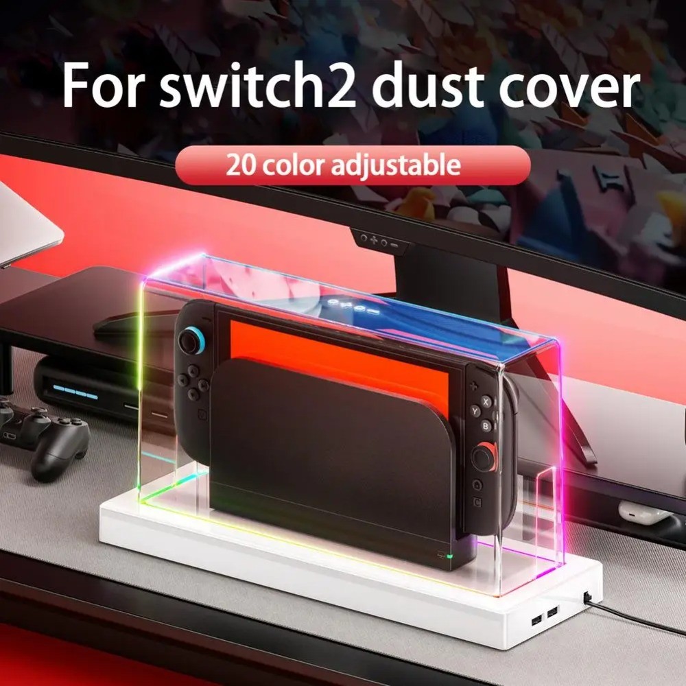 20 Colors Light Emitting Transparent Dust Cover for Nintendo Switch 2 ...