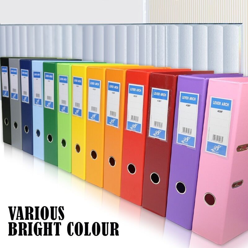 East File Color PVC Lever Arch File F4/A4 Document Folder 75mm 3" 408F ...