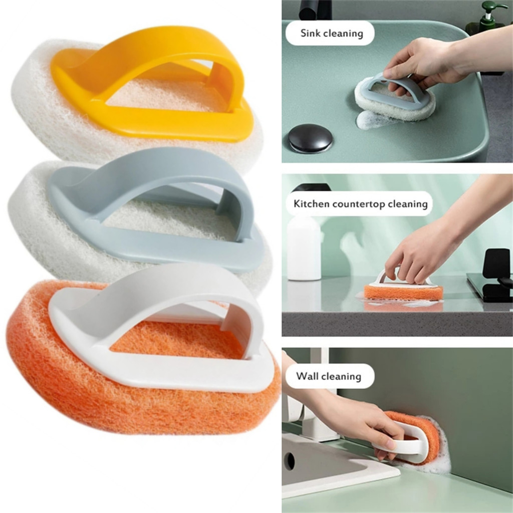 Multifunction Handles Sponge Brush Kitchen Bathroom Cleaning Sponge ...