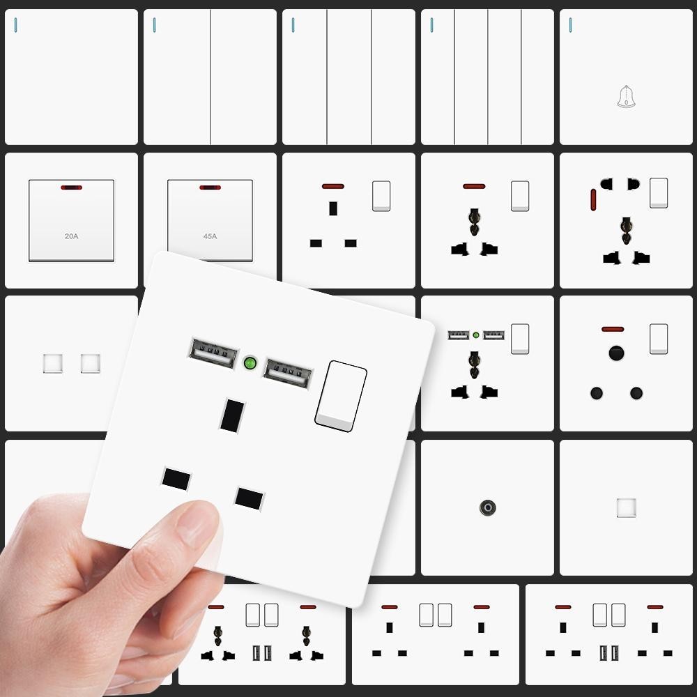 SRAN wall socket wall switch usb wall socket double socket 13amp wall ...