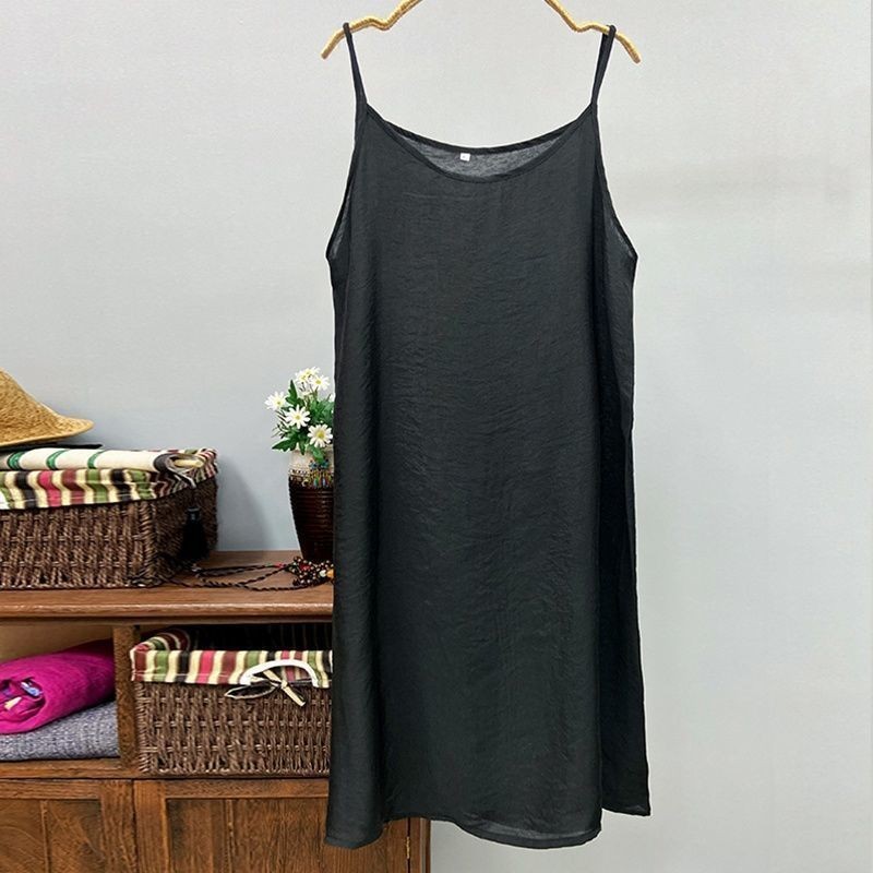 Korean Breathable Comfy 100% Cotton Femal Inner Lining Vest Dress ...