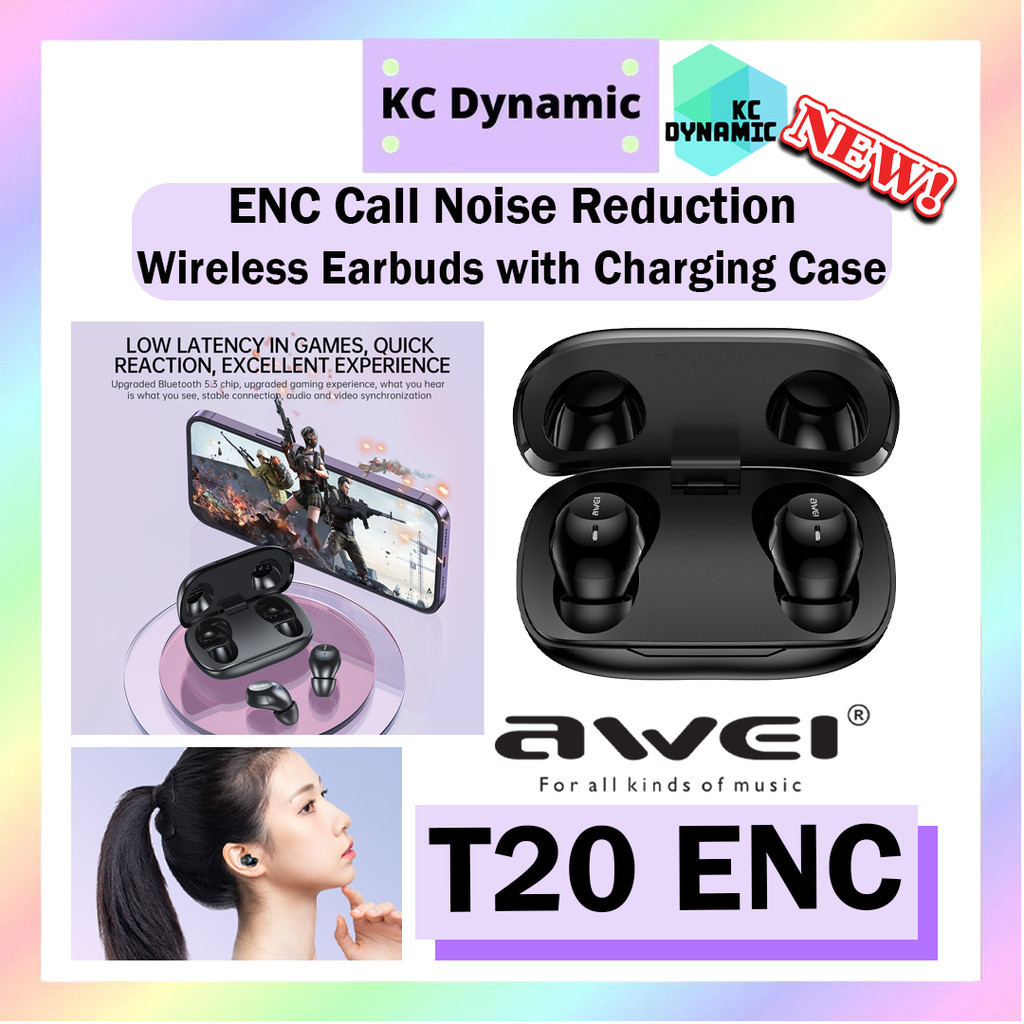 Awei T20 ENC TWS Wireless Earbuds Sports Earbuds Call Noise Reduction ...