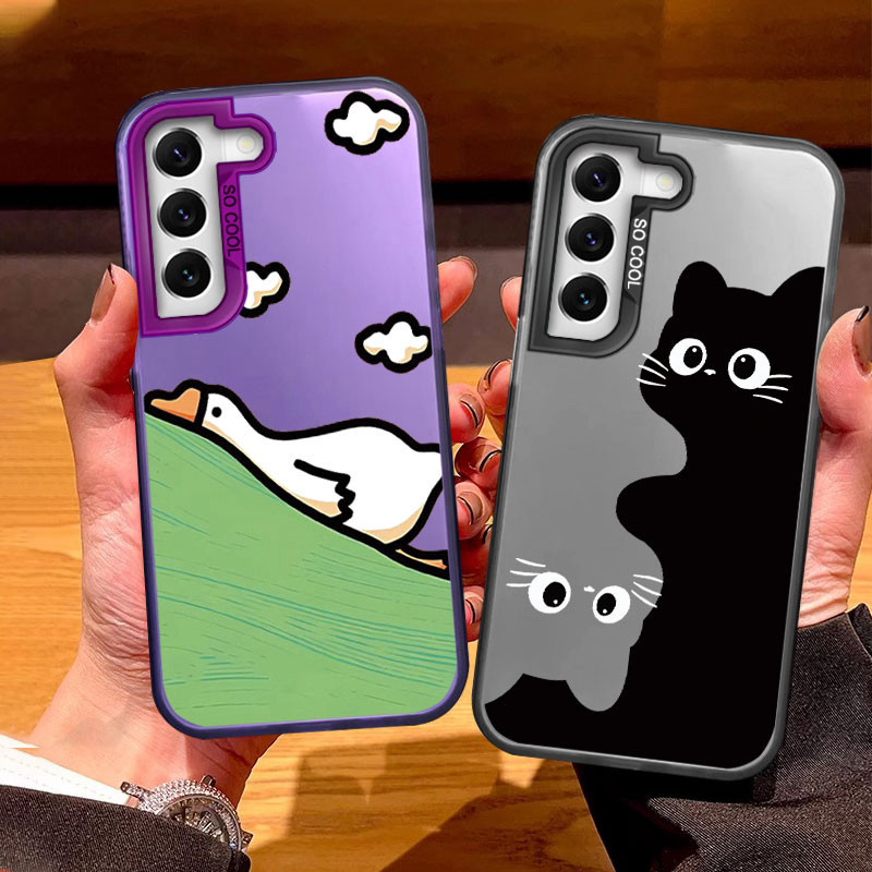 IMD Hard Laser Phone Case 3D Cartoon Black Cat Matte Laser Shockproof ...