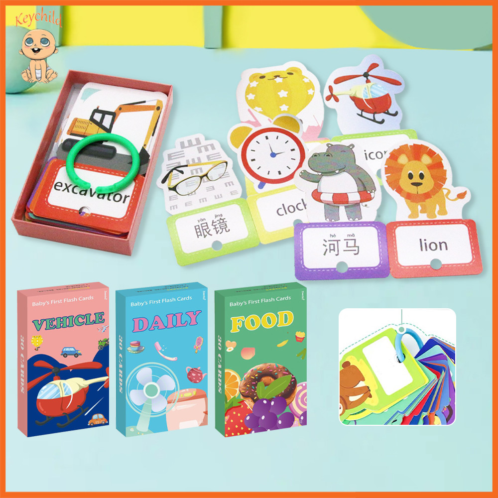 Keychild Flash Cards For Baby Educational Learning Flash Cards Animal ...