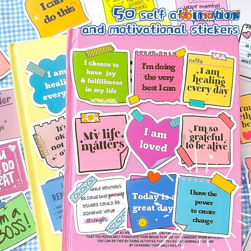 50 Sheets Creative Motivational Phrases Label Stickers - Study Room ...