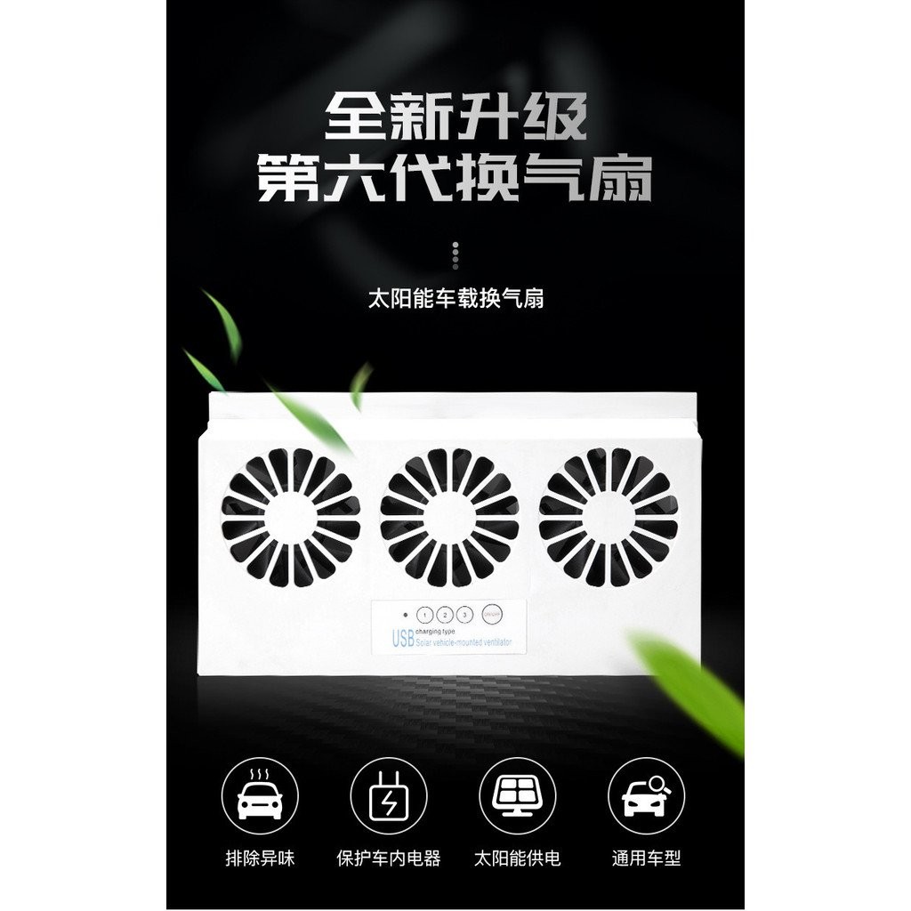 Summer Solar Fan Car-Carrying Electric Fan Exhaust Fan Car Fan Cooling ...