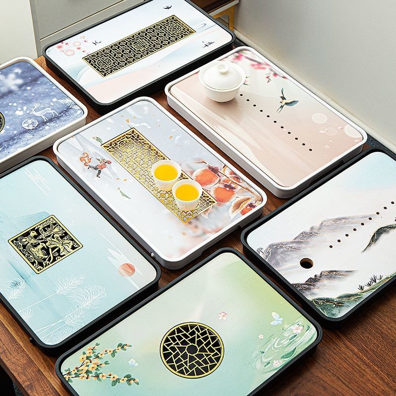 Tea Tray Household Modern Simple Small Tea Table Draining Water Storage ...