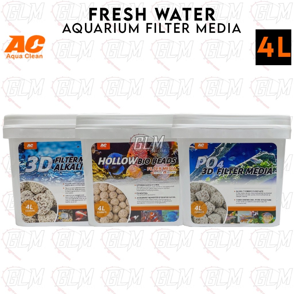 AQUA CLEAN 4L 3D FILTER MEDIA ALKALI / HOLLOW BIO BEADS / P04 3D FILTER ...