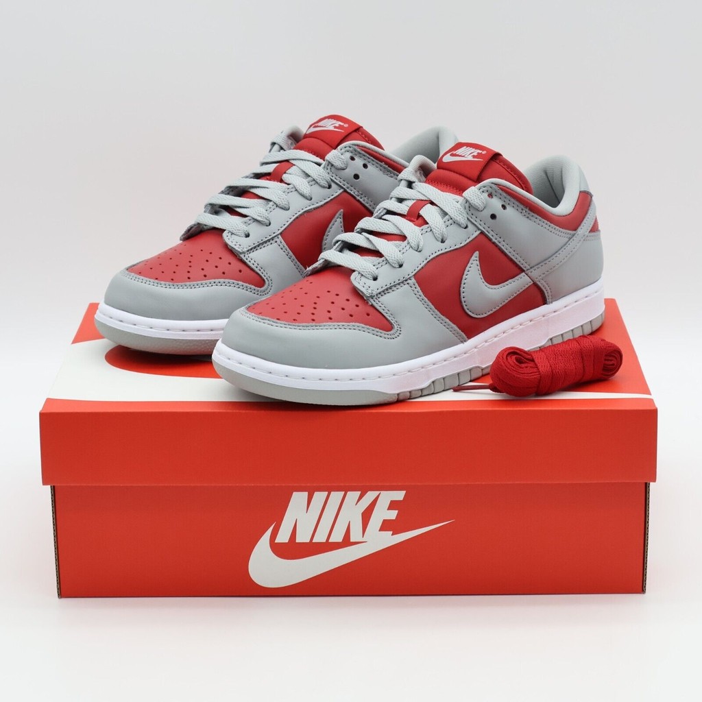 FQ6965-600 Nike Dunk Low Varsity Red and Silver (Men's) | Shopee Singapore