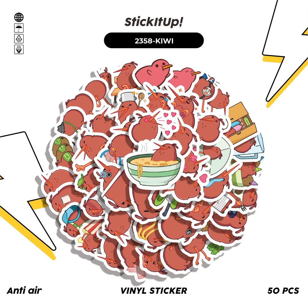 50 Pcs Sticker PACK FUNNY KIWI Sticker PACK 01 Cute Aesthetic Vynil ...