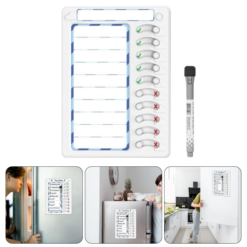 GOOD Magnetic Checklist Board Dry Erases Chore Chart Sliding Morning ...