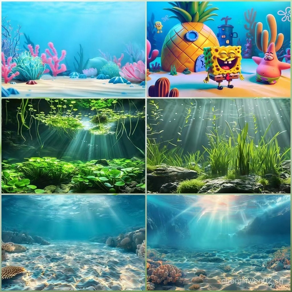 Fish Tank Background Paper HD Stereo Wallpaper Aquarium Mural ...