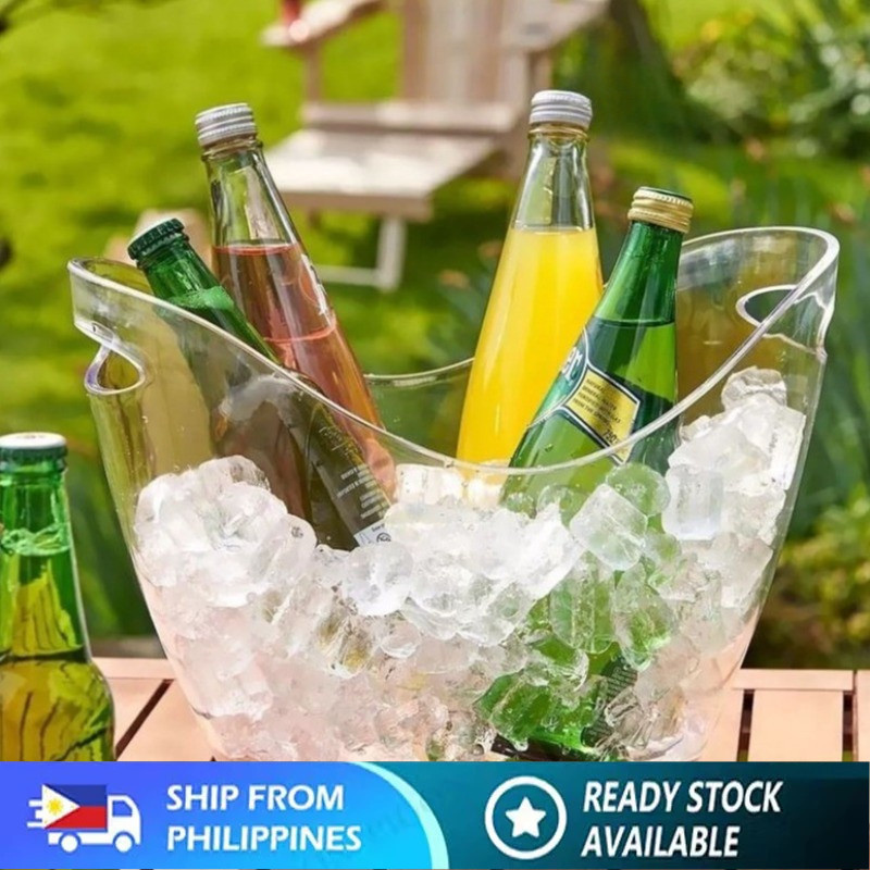 4L Ice Buckets Clear Acrylic Drink Bucket Beverage Tub Wine Champagne ...