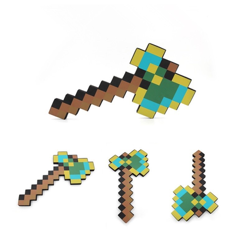 Kids Hobby Game Minecraft Toys Foam Minecraft Sword Axe Model Toy for ...