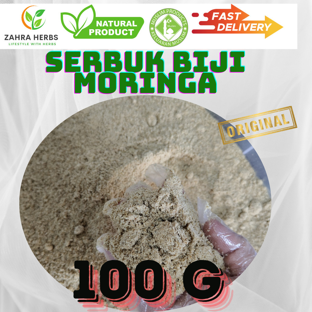Zahra HEBRS Moringa Seed Powder | Moringa Seed Powder Mesh 500 (100g ...