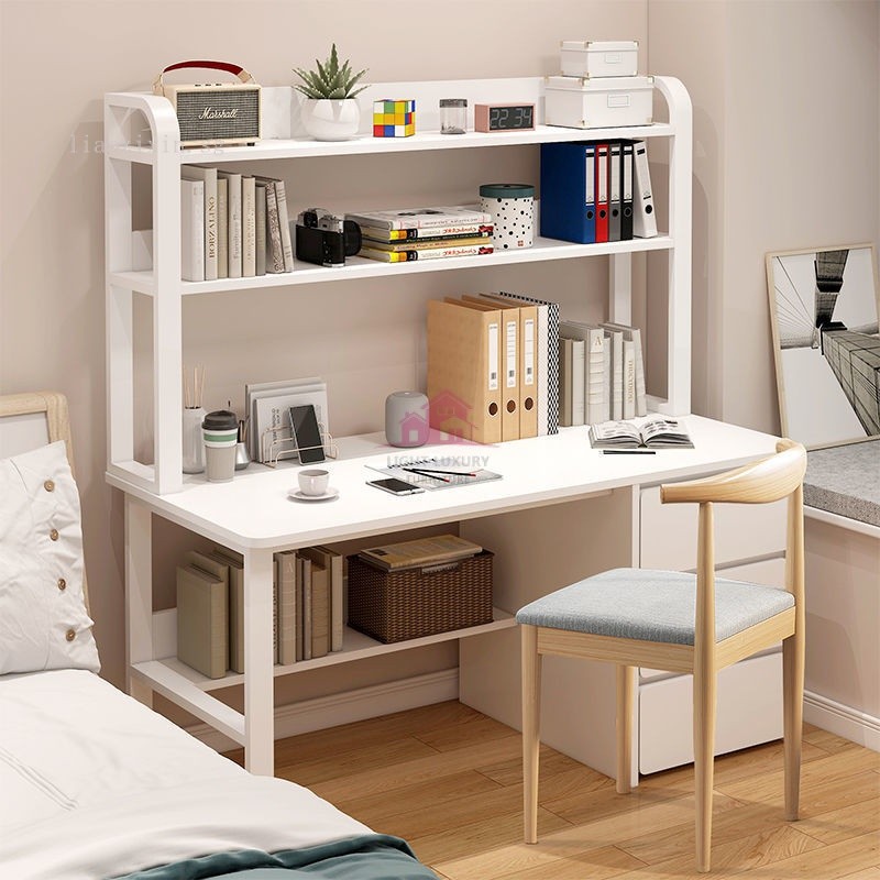 Home Bedroom Desk Bookshelf Integrated Combination Table Simple ...