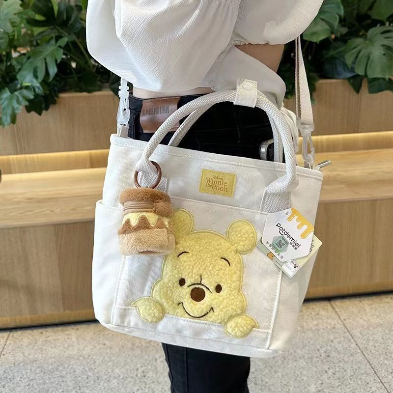 Genuine Disney Winnie bear canvas messenger bag all-match outside ...