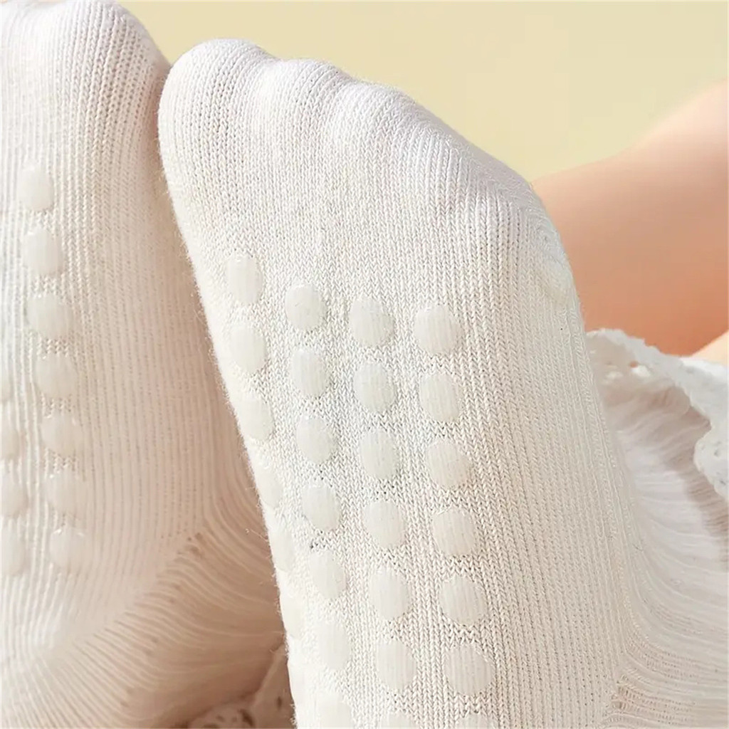 5 Pairs Baby Girl Socks Breathable Cotton Lace Ruffle Princess Mesh ...