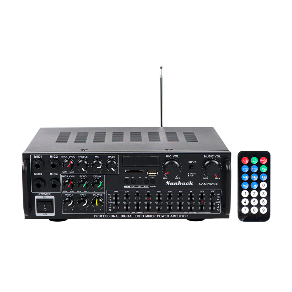 Sunbuck Bluetooth EQ Karaoke Amplifier FM 2000W - AV-MP326BT - Black ...
