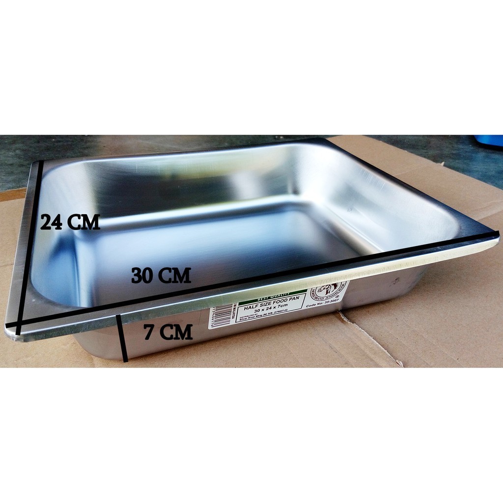 Half Size Stainless Steel Buffet Food Pan (7cm) | Shopee Singapore