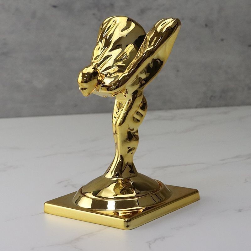 Rolls Royce Golden Statue Flying Goddess Standing Car Logo Living Room ...