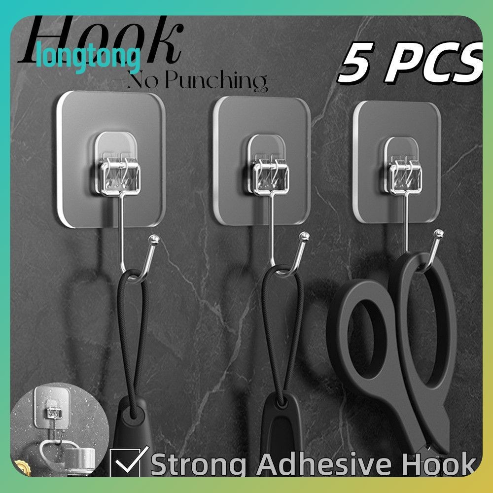 LT 5pcs Strong Adhesive Hook No Punching No Trace Bathroom Hook Load ...