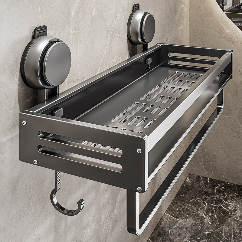 Suction Rack Bathroom Toilet Punch-Free Washstand Wall-Mounted Wall ...