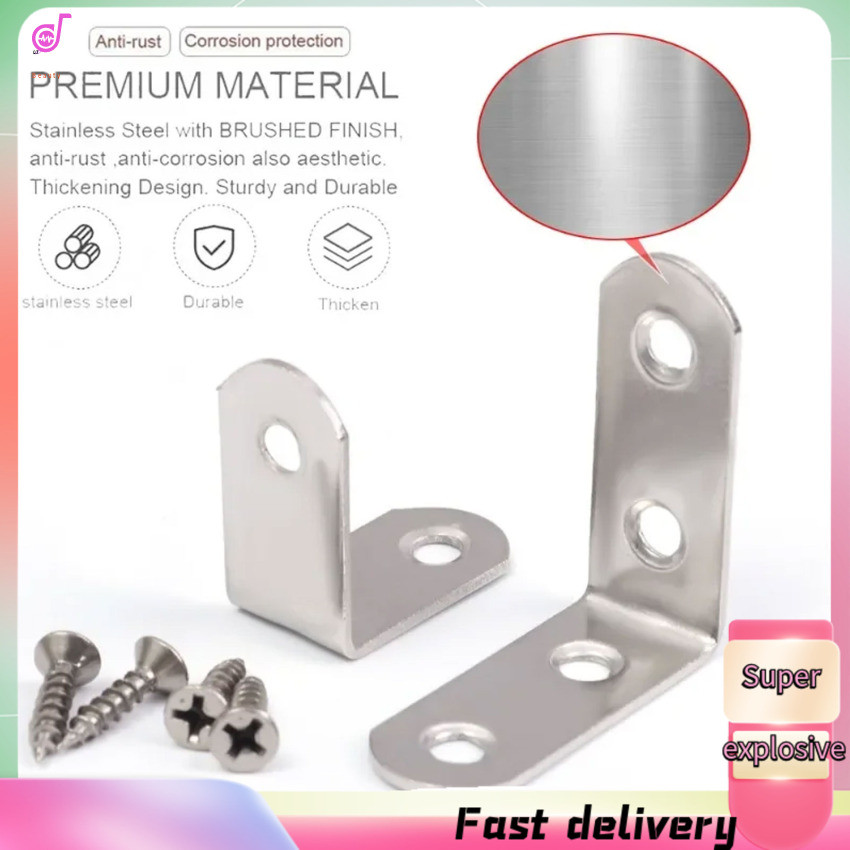 20Pcs/Lot L-Shaped Corner Code Bracket Thicken Stainless Steel Right ...
