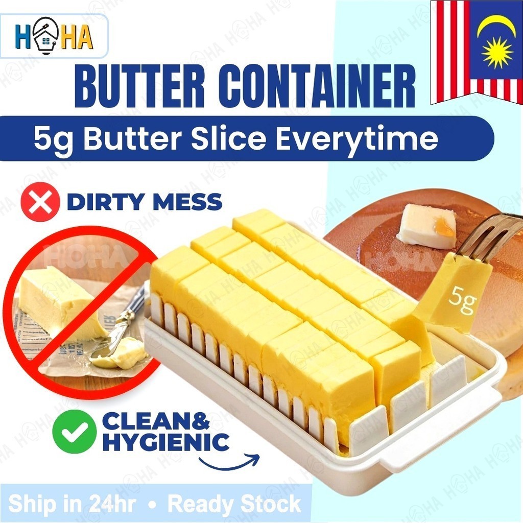 【1 Slice 5g / 10g】Slice Cutting Butter Container Cheese Cube Cut Fridge ...