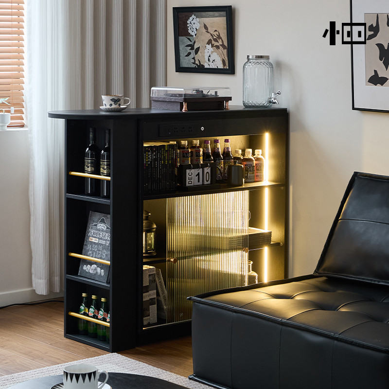 Retractable Bar Table Household Black Simple Balcony Casual Partition ...