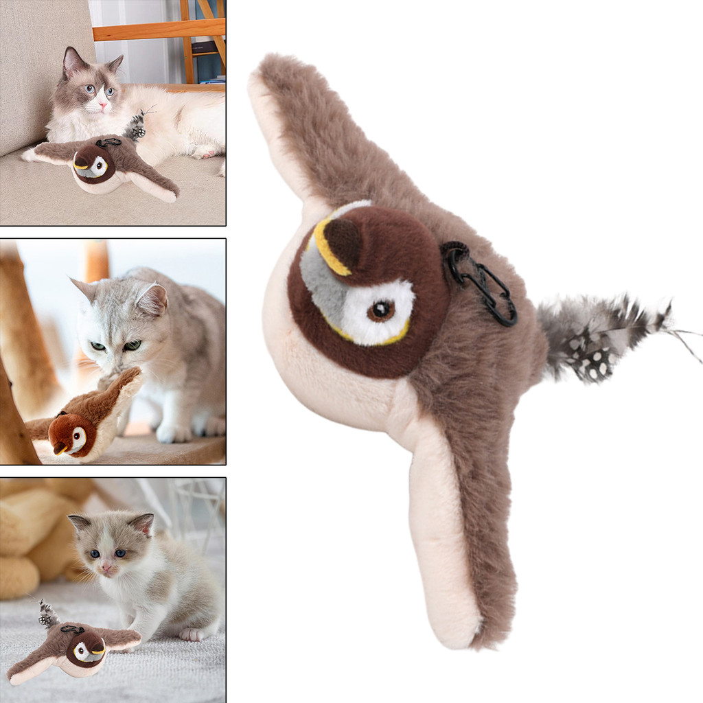 New Electronic Flapping Bird Sparrow Cat Toy Rechargeable Interactive ...