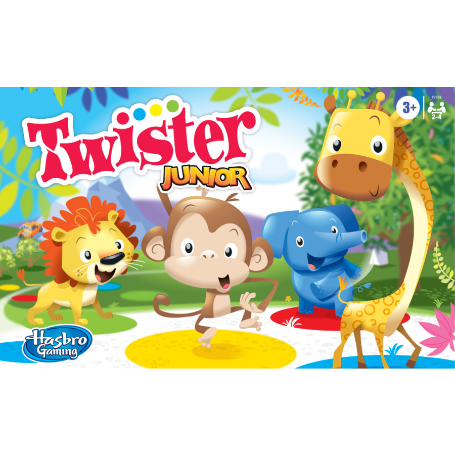 Twister Junior Game, Animal Adventure 2-Sided Mat, 2 Games in 1, Party ...