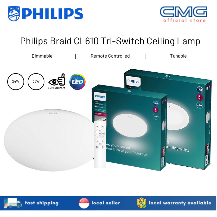 Philips Braid CL610 Tri-Color Ceiling Light with Remote Control ...