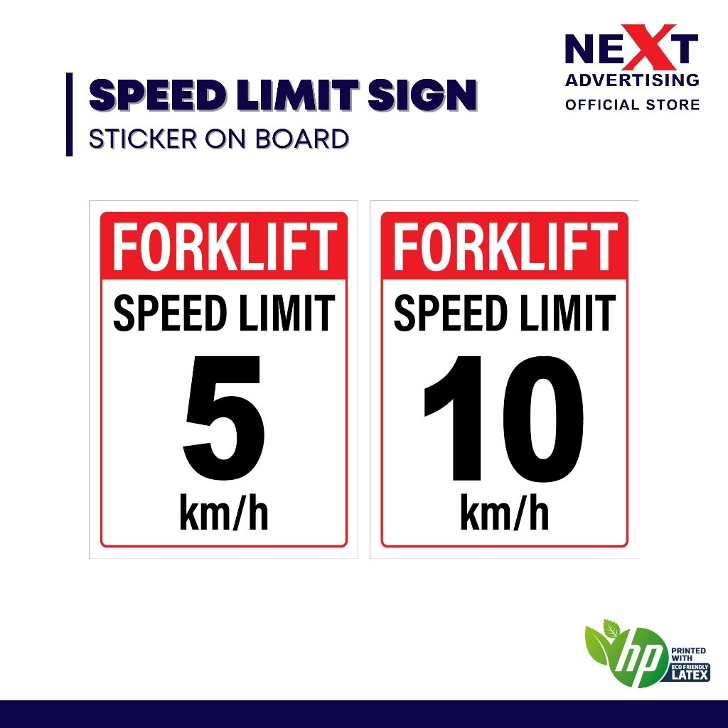 Forklift Speed Limit Sign | Sticker on Board | Shopee Singapore