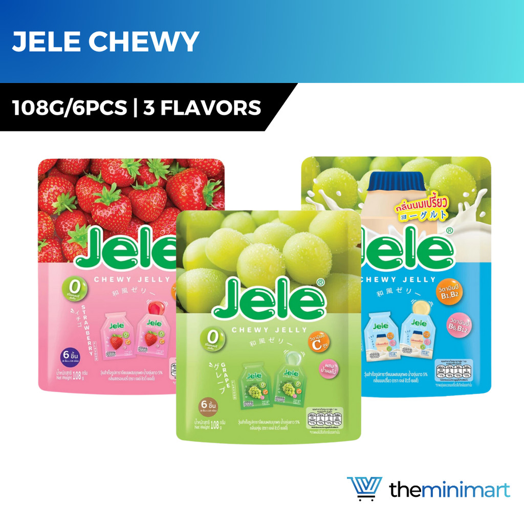 Jele Chewy 108g (6pcs) - Yoghurt, Strawberry, Grape Juice Flavors, Fruity Chewy Snack | Shopee ...