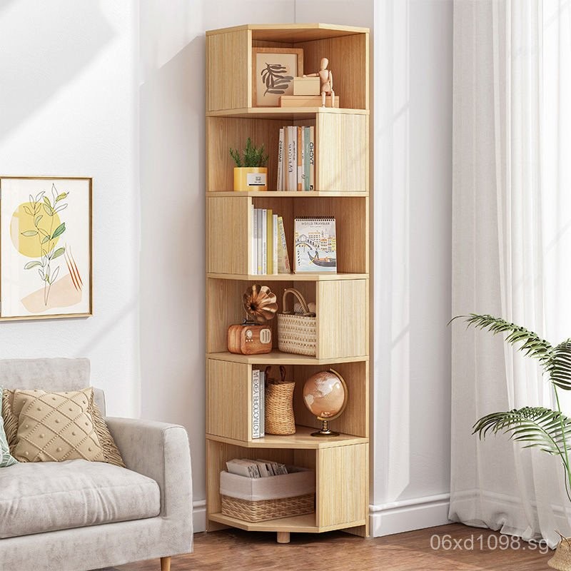 Floor-standing Simple Triangle Storage Rack Bookshelf Bookcase Corner ...