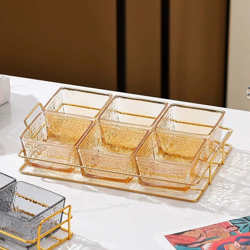 Luxury Gold Divided Serving Dishes Tray Container Storage Box Snack ...