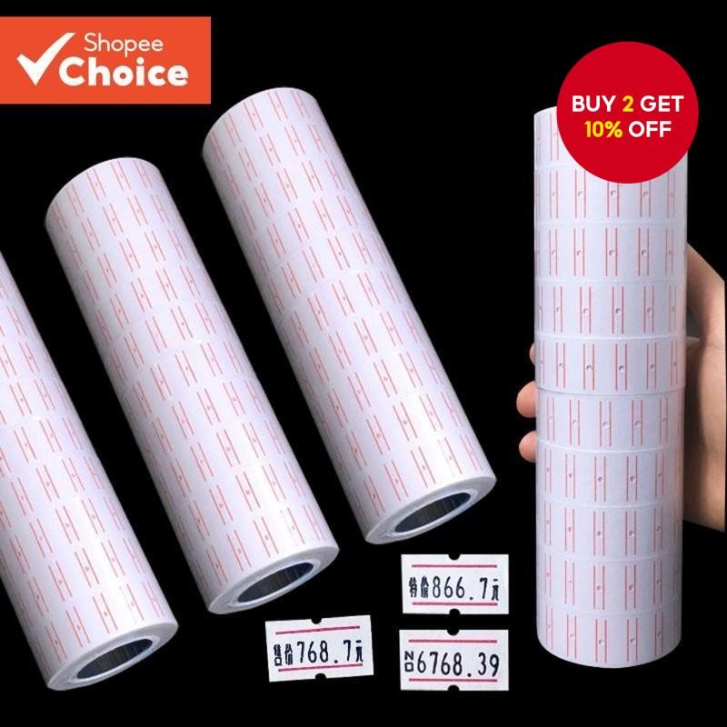 10 Rolls Self-Adhesive Price Label Stickers, Single Row Paper Labels ...