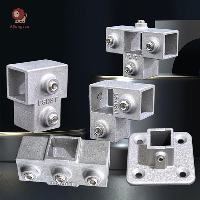 abongsea 1Pcs Square Tube Connection Piece Aluminum Alloy Elbow Three ...