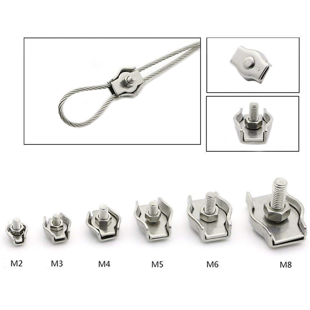 5/10pcs Clamps, Wire Cord Clamps, Stainless Steel 304 Cable Clamps ...