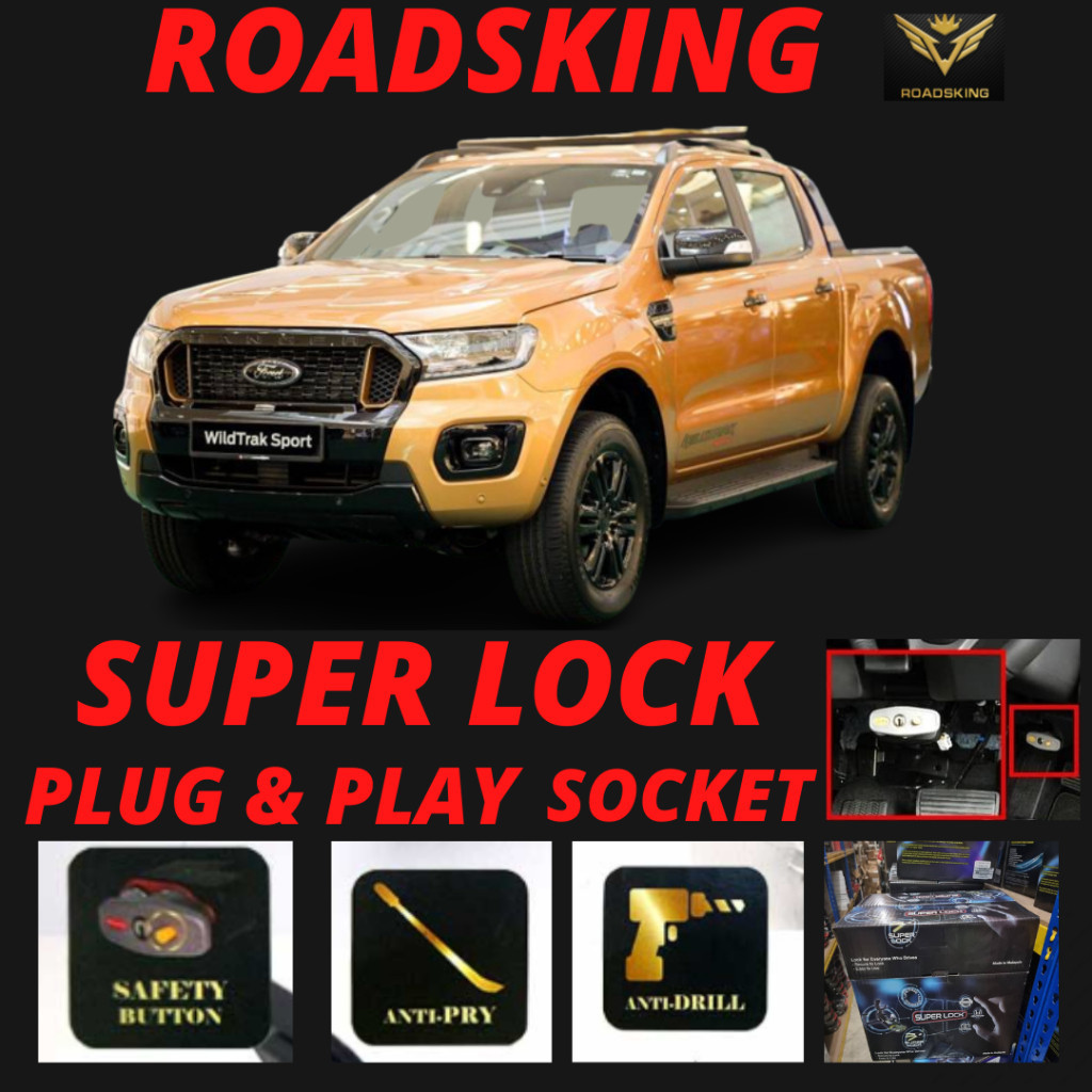 FORD RANGER WILDTRAK 2022 2023 4X4 SUPER DOUBLE KEY PEDAL LOCK CAR ...