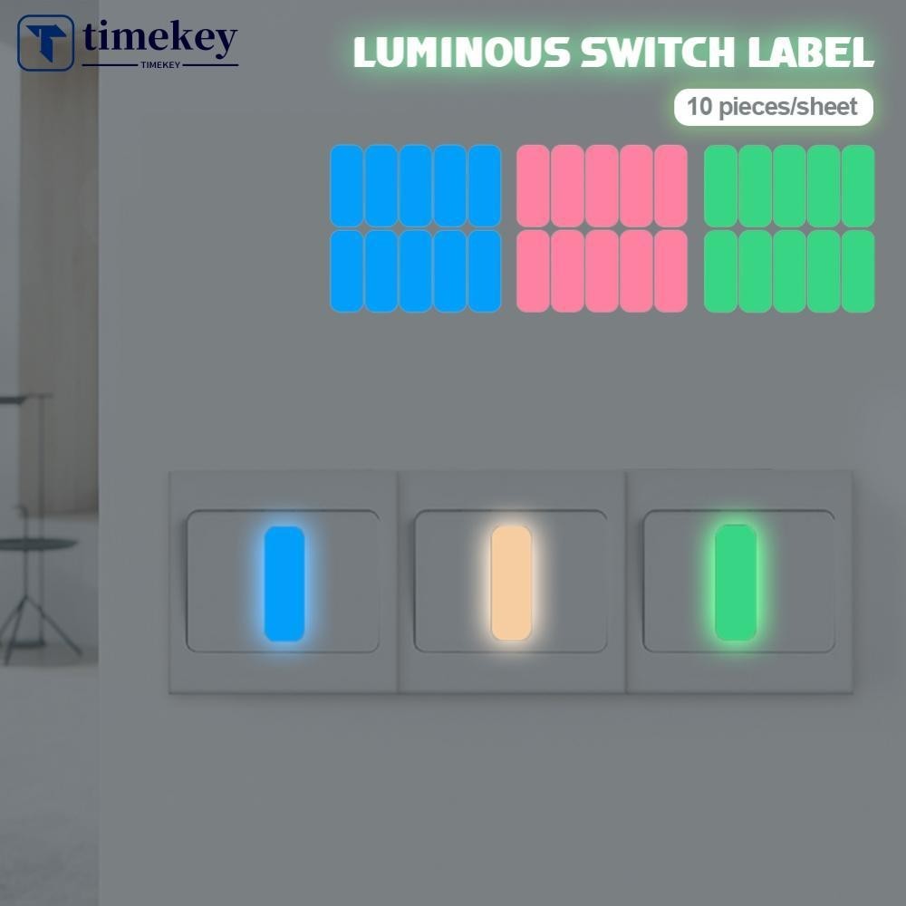 TIMEKEY Glow in the Dark Switch Button Label Sticker DIY Luminous ...