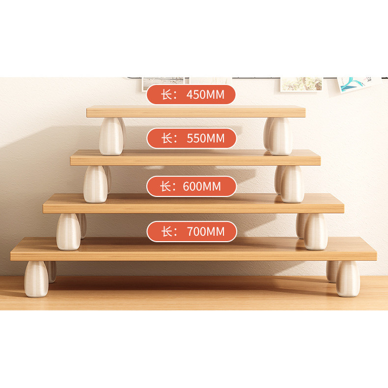 Desktop Elevated Rack Monitor Stand Pad Base Desktop Solid Wood Shelf ...