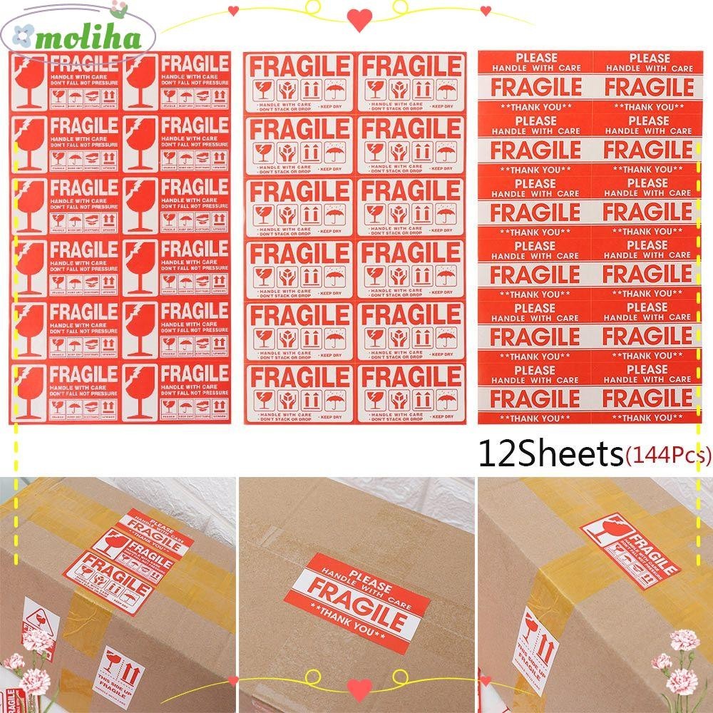 MOLIHA Fragile Warning Sticker Safety Care Shipping Packaging Mark ...