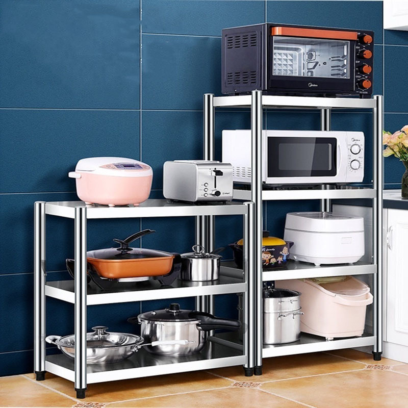 Kitchen Rack Floor Stainless Steel Rack Multi-layer Microwave Oven Rack ...